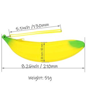 lotusflowert Cute Silicone Banana Shape Pencil Case bag Coin Bag Key Pouch(Yellow) 11