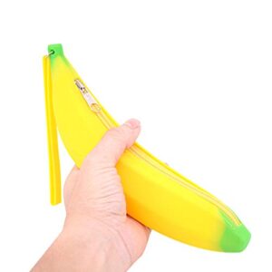 lotusflowert Cute Silicone Banana Shape Pencil Case bag Coin Bag Key Pouch(Yellow) 11