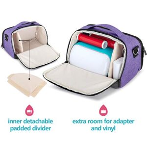 Luxja Carrying Case Compatible with Cricut Joy, Bag Compatible with Cricut Joy and Tool Set (with Accessories Storage Section), Purple (Bag Only, Patent Design)