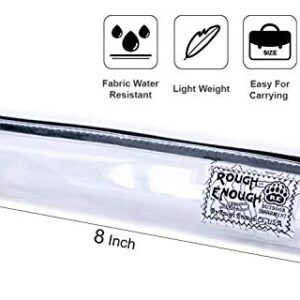 Rough Enough Slim Thin Small Cute Clear Pencil Case Pouch for Kids Boys Girls Adults School Stationary Art Supplies for College Students Teacher Office Aesthetic