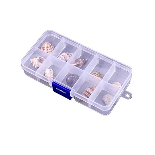 Aeyistry 2 Pcs Clear Plastic Compartment Storage Box with Adjustable Divider Removable Grid Compartment for Crafts, Bead, Fishing Tackle Storage