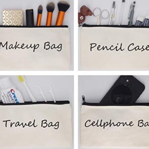 AJoyMetU 40 Pcs Blank Canvas Pouch with Zipper, Small Canvas Makeup Bags DIY Cotton Blended Canvas Pencil Pouch Case for Crafts (8.3" x 5.1")