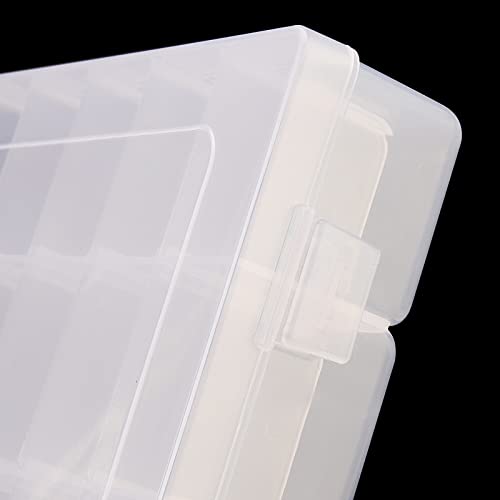 MANCHAP 8 Pack 36 Grids Plastic Beads Storage Containers, Jewelry Box Storage Containers with Removable Dividers, Clear Plastic Organizer Box for Beads, Art Crafts, Label Stickers Included