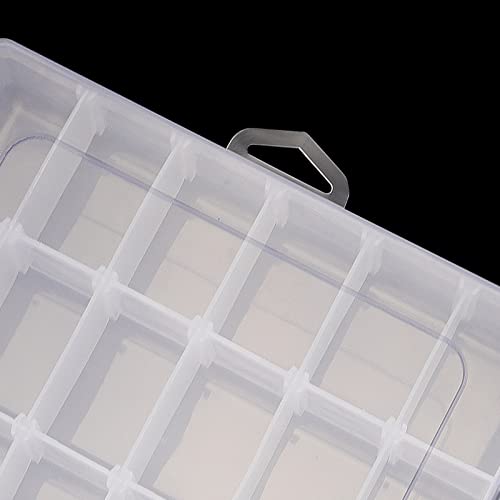 MANCHAP 8 Pack 36 Grids Plastic Beads Storage Containers, Jewelry Box Storage Containers with Removable Dividers, Clear Plastic Organizer Box for Beads, Art Crafts, Label Stickers Included