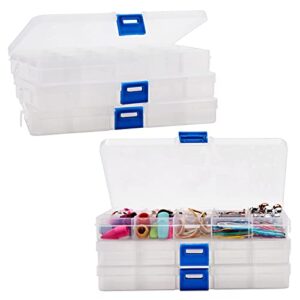 plastic organizer boxes for beads, rhinestones, jewelry making (6.7 x 0.8 x 4 in, 6 pack)