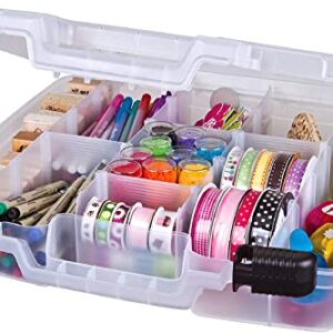 ArtBin 6961AB Quick View Deep Base Carrying Case with Removable Dividers, Portable Art & Craft Storage Box, 15", Clear