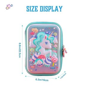 SOOCUTE Cute Pencil Case For Girls Large Capacity Kawaii School Supplies Organizer- Cupcake Unicorn Gifts Hardtop Pen Box Pouch For Kids Toddlers