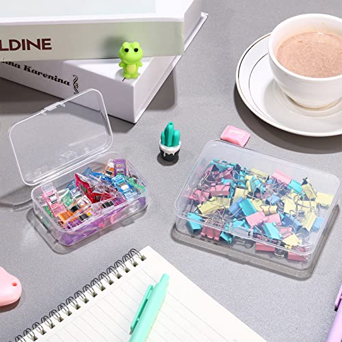 48 Pieces Mixed Sizes Small Plastic Box Empty Mini Clear Plastic Organizer Rectangular Bead Organizer with Hinged Lids for Small Items, Jewelry and Art Craft Projects Organizing