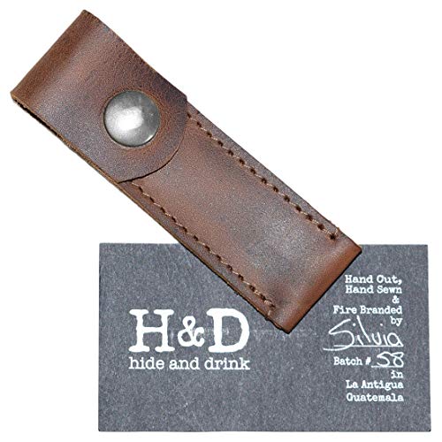 Hide & Drink, Leather Small Needle Case (2 Pack) / Holder / Storage / Sewing / Stitching / Drill Bit Pouch, Handmade Includes 101 Year Warranty :: Bourbon Brown