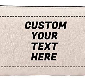 AIPNIS Personalized Name Canvas Zipper Pouch,Custom Craft Bag Canvas Pen Case Makeup Bags,Canvas Pencil Bag Cotton Canvas Cosmetic Bag Multi-Purpose Travel Cosmetic Bag