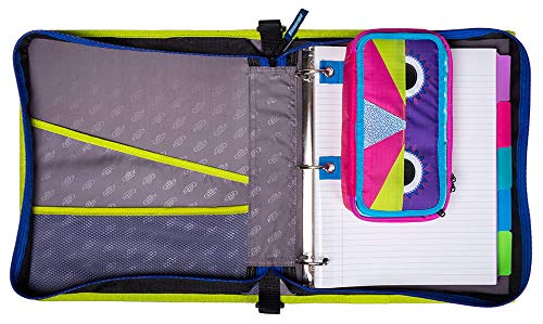 Case it PLP-120-ME Monster Eye Zipper Pencil Case with External Organizer and Grommets, 2 x 4 x 8.3 Inches, Red