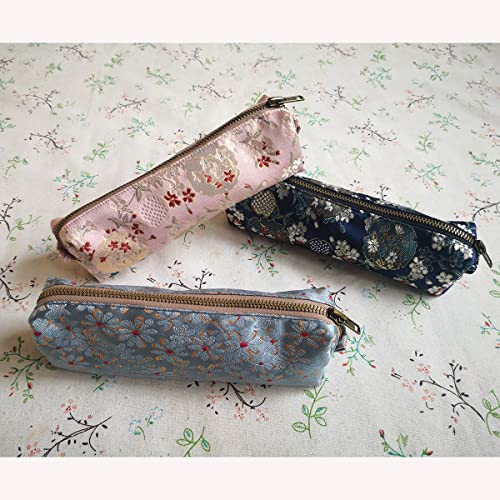 YEALGHAR Flower Pencil Case Aesthetic, Small Pencil Pouch Zipper Pouch, Slim Pen Case, Cute Travel Cosmetic Bag School Supplies for Girls Women