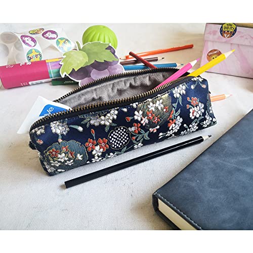 YEALGHAR Flower Pencil Case Aesthetic, Small Pencil Pouch Zipper Pouch, Slim Pen Case, Cute Travel Cosmetic Bag School Supplies for Girls Women