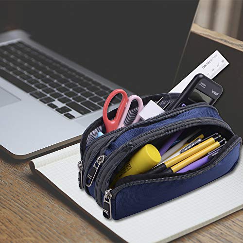 Large Pencil Pouch School Supplies for Boys Variable Zippers Big Capacity Pencil Case Pen Holder Bag Box Aesthetic with Zippers Office Storage Organizer Stationary for Teen Girls Kids Women Students