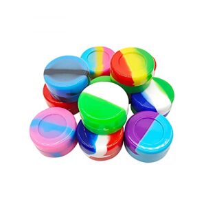 Silicone containers 10 Pcs Silicone Round Wax Concentrate Containers Non-Stick Silicone Oil Storage Jar Mini Container for Multi Use - Wax, Skin Cream, Paint, Jewelry, Beads, Spices and More(3ml)