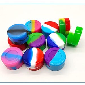 Silicone containers 10 Pcs Silicone Round Wax Concentrate Containers Non-Stick Silicone Oil Storage Jar Mini Container for Multi Use - Wax, Skin Cream, Paint, Jewelry, Beads, Spices and More(3ml)