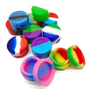 Silicone containers 10 Pcs Silicone Round Wax Concentrate Containers Non-Stick Silicone Oil Storage Jar Mini Container for Multi Use - Wax, Skin Cream, Paint, Jewelry, Beads, Spices and More(3ml)