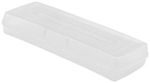 school smart mini lightweight plastic pencil case, clear