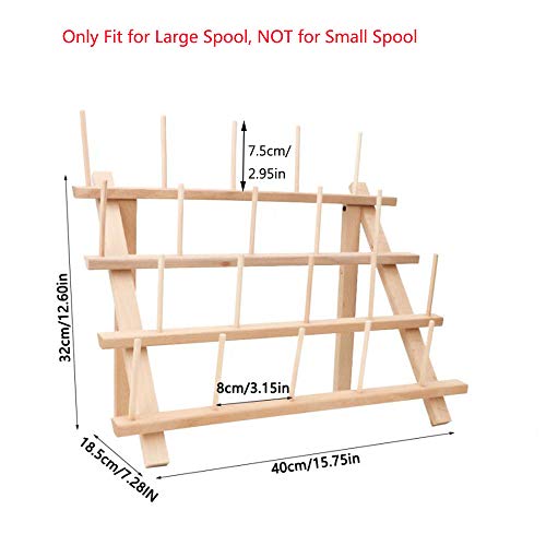 Foldable Large Thread Rack Wood Thread Holder 20 Spool Thread Storage Rack Thread Spool Stand Sewing Cone Storage Organiser, Sewing Quilting Embroidery Bobbin Orgainzer & Rack, Sewing Craft Tools