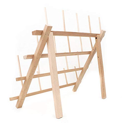 Foldable Large Thread Rack Wood Thread Holder 20 Spool Thread Storage Rack Thread Spool Stand Sewing Cone Storage Organiser, Sewing Quilting Embroidery Bobbin Orgainzer & Rack, Sewing Craft Tools