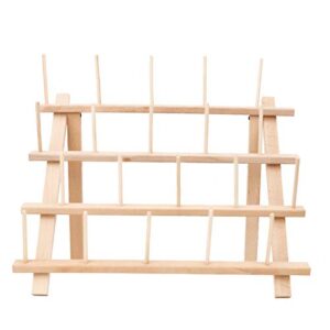 Foldable Large Thread Rack Wood Thread Holder 20 Spool Thread Storage Rack Thread Spool Stand Sewing Cone Storage Organiser, Sewing Quilting Embroidery Bobbin Orgainzer & Rack, Sewing Craft Tools