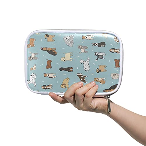 Cute Animal Dog Bone Pencil Bag Pencil Case Stationery Holder Zipper Pen Porch Makeup Bag Cosmetic Bag for Kid Girl Women