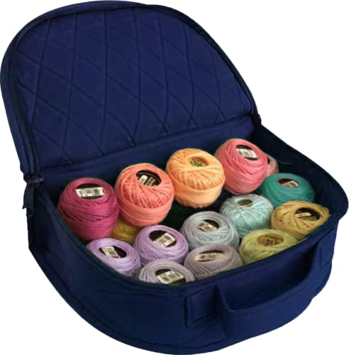 Yazzii Oval Sewing Box - Portable & Multipurpose Storage Bag Organizer - Sewing Supplies Organizer for Thread Spools, Needles, Beads, Embroidery Floss, Fabric Pieces & More!