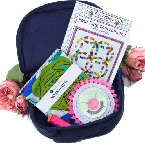 Yazzii Oval Sewing Box - Portable & Multipurpose Storage Bag Organizer - Sewing Supplies Organizer for Thread Spools, Needles, Beads, Embroidery Floss, Fabric Pieces & More!