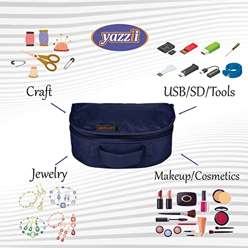 Yazzii Oval Sewing Box - Portable & Multipurpose Storage Bag Organizer - Sewing Supplies Organizer for Thread Spools, Needles, Beads, Embroidery Floss, Fabric Pieces & More!