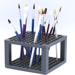 multi bin art brush organizer 96 hole plastic pencil & brush holder colored pencils markers – desk stand organizer holder fits paint brushes dryer holder for pens colored pencils markers (2)