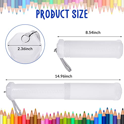 8 PCS Extendable Plastic Paint Brush Case Clear Long Paint Brush Holder Tube Storage Paintbrush Organizer Pencil Container Dustproof Watercolor Pen Container for Drawing Tools Makeup Artist Travel