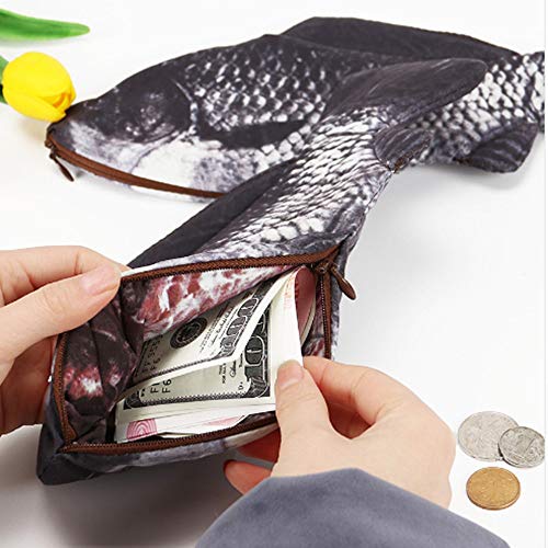 2 Pieces Of Simulation Fish-shaped Pencil Case Pencil Bag Waterproof Pencil Bag Fish Coin Purse Novelty Pencil Bag Interesting Pencil Bag Durable Stationery Bag Gift Boys Girls School Office Supplies