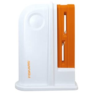 Fiskars 1020499 Scissors Sharpener, 9 x 4 x 13.8 cm, White/Orange