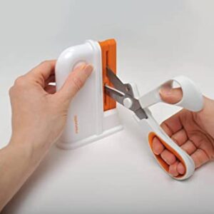 Fiskars 1020499 Scissors Sharpener, 9 x 4 x 13.8 cm, White/Orange