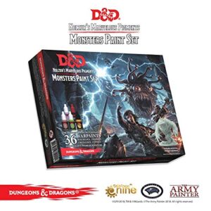 The Army Painter Dungeons and Dragons Miniatures Model Paints for Plastic Models Bundle with Monsters & Adventurers Acrylic D&D Miniatures Paint Sets & Nolzurs Marvelous Miniature Model Paint Brushes