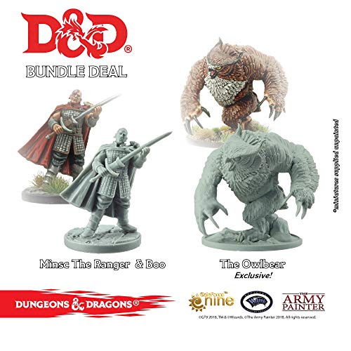 The Army Painter Dungeons and Dragons Miniatures Model Paints for Plastic Models Bundle with Monsters & Adventurers Acrylic D&D Miniatures Paint Sets & Nolzurs Marvelous Miniature Model Paint Brushes