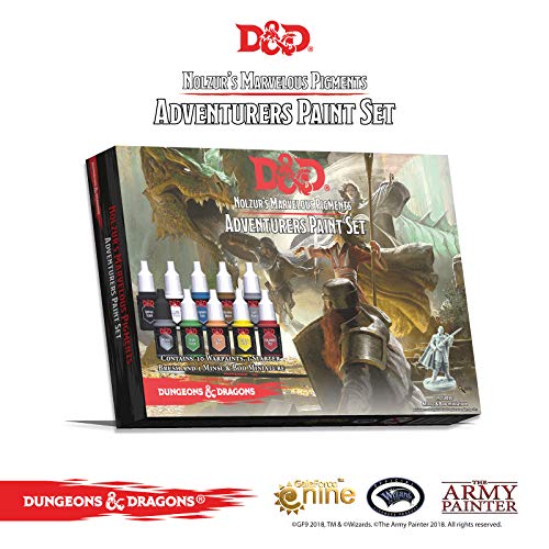 The Army Painter Dungeons and Dragons Miniatures Model Paints for Plastic Models Bundle with Monsters & Adventurers Acrylic D&D Miniatures Paint Sets & Nolzurs Marvelous Miniature Model Paint Brushes