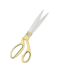 stainless steel sharp tailor scissors for clothing dressmaking shears fabric craft cutting adjustable kitchen scissors, gold (9.5”)