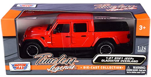 Motormax Toy 2021 Gladiator Overland (Closed Top) Pickup Truck Red 124-127 Diecast Model Car by Motormax 79365