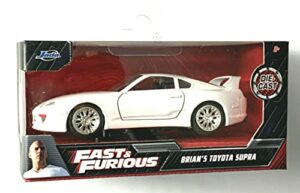 diecast jada fast & furious brian’s toyota supra, white 1:32 scale