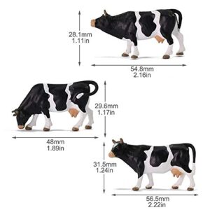 AN4303 15PCS 1:43 Farm Animals Horses and Cows O Scale PVC Well Painted Horse and Cow Use for Model Scenery Desktop Decor Railway Layout Diorama Miniature Landscape