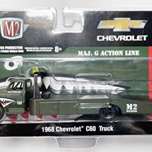 1:64 Scale Diecast Model Car Compatible with 1968 Chevy C60 Truck Flatbed MAJ.G Action Line 39100-HS01 by M2 Machines, Green