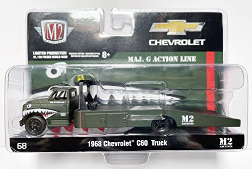 1:64 Scale Diecast Model Car Compatible with 1968 Chevy C60 Truck Flatbed MAJ.G Action Line 39100-HS01 by M2 Machines, Green