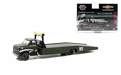 1:64 Scale Diecast Model Car Compatible with 1968 Chevy C60 Truck Flatbed MAJ.G Action Line 39100-HS01 by M2 Machines, Green