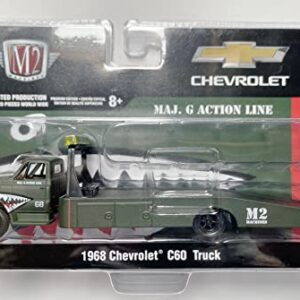 1:64 Scale Diecast Model Car Compatible with 1968 Chevy C60 Truck Flatbed MAJ.G Action Line 39100-HS01 by M2 Machines, Green