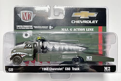 1:64 Scale Diecast Model Car Compatible with 1968 Chevy C60 Truck Flatbed MAJ.G Action Line 39100-HS01 by M2 Machines, Green