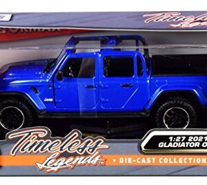 Motormax Toy 2021 Gladiator Overland (Open Top) Pickup Truck Blue Metallic 124-127 Diecast Model Car by Motormax 79367