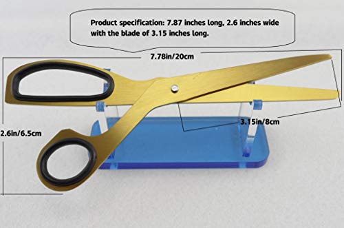 Fengtaiyuan J01 Scissors, 8in Gold, Stainless Steel, offices, households, DIY, embroidery, Dressmaking (J01)