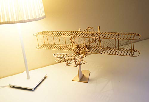 Balsa Wood Airplane Kits- Wright Brothers Flyer DIY Wooden Models Plane Construction Set, Laser Cut Aircraft Model Kit 3D Puzzles for Adults, Perfect Brain Teaser Jigsaw Puzzle for Home Decor