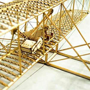 Balsa Wood Airplane Kits- Wright Brothers Flyer DIY Wooden Models Plane Construction Set, Laser Cut Aircraft Model Kit 3D Puzzles for Adults, Perfect Brain Teaser Jigsaw Puzzle for Home Decor